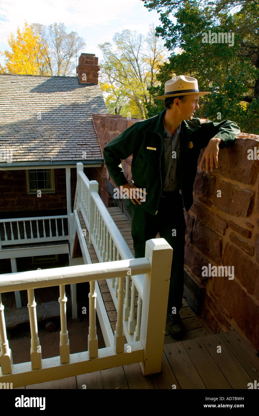 Park Ranger at Winsor Castle Mormon settler ranch homestead Pipe ...