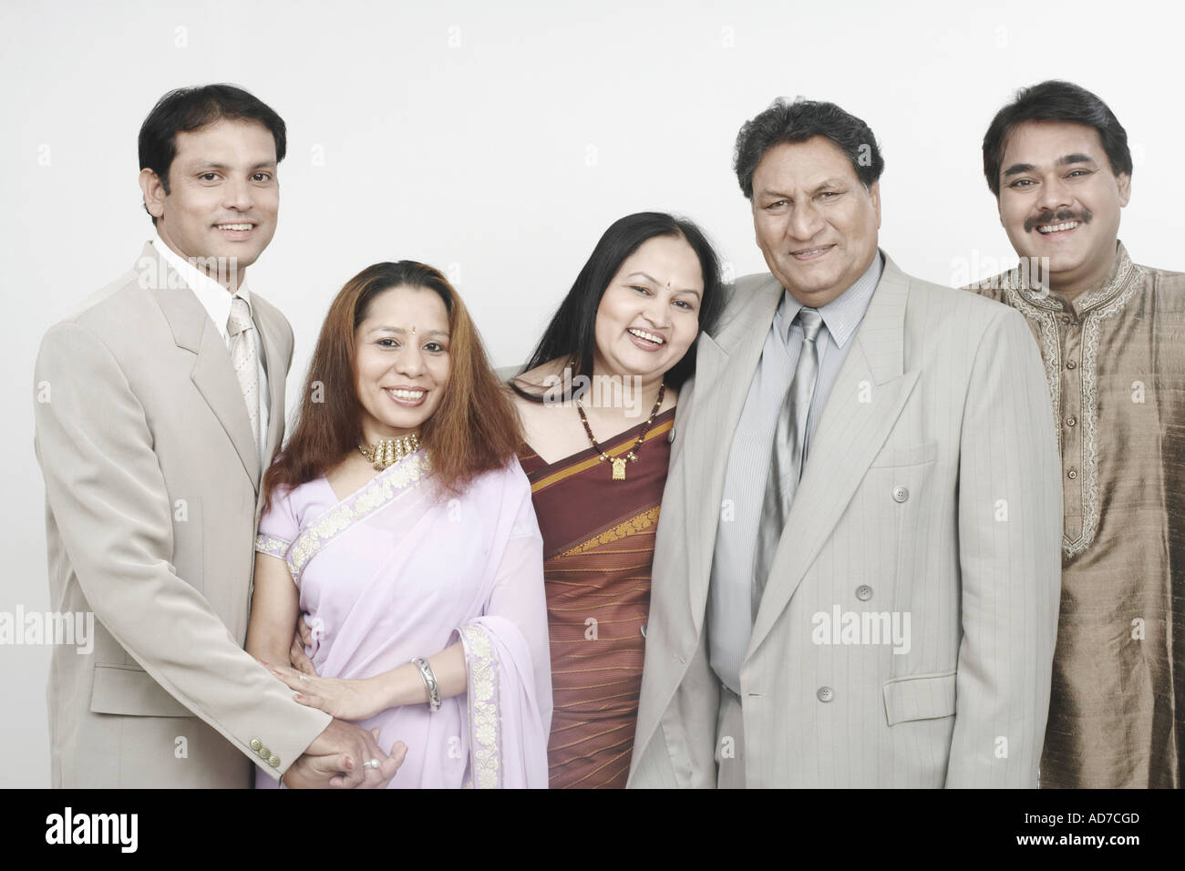 Portrait of five people standing together Stock Photo - Alamy
