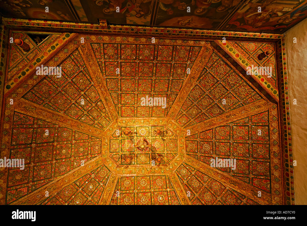 Betancuria Mudejar ceiling in chapel of Santa Maria Fuerteventura ...