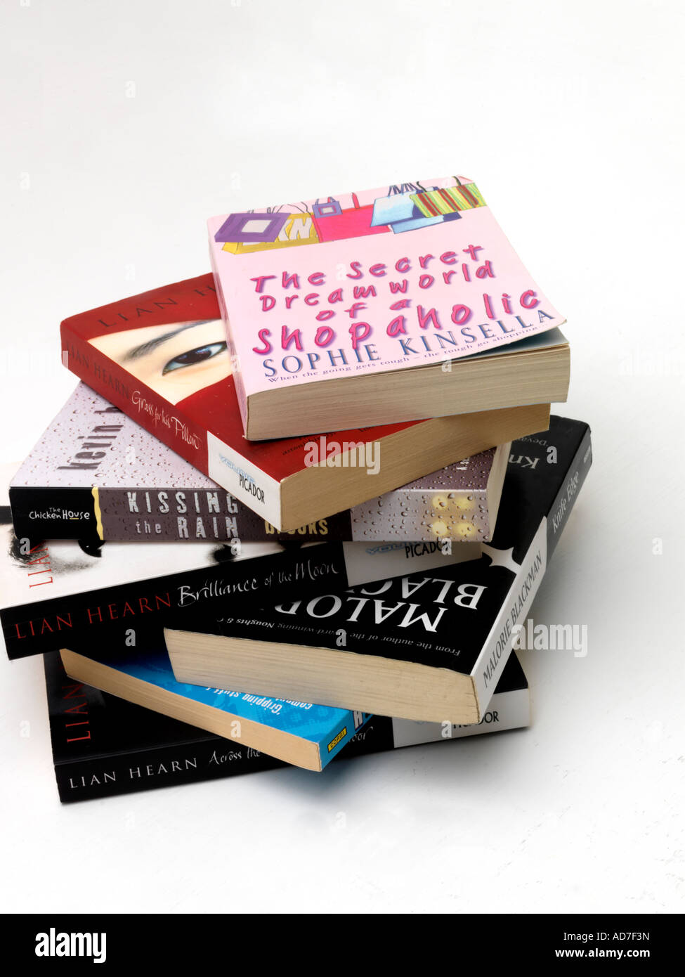 Reading Books Piled Up Stock Photo - Alamy