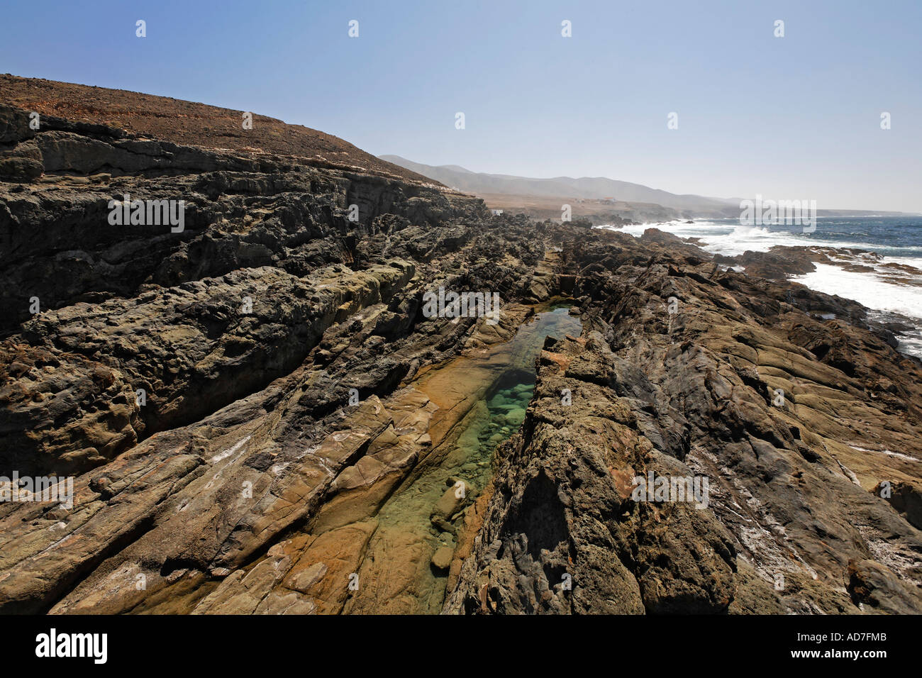 rockpool coast in Aguas Verdes Playa del Valle Fuerteventura Canary ...