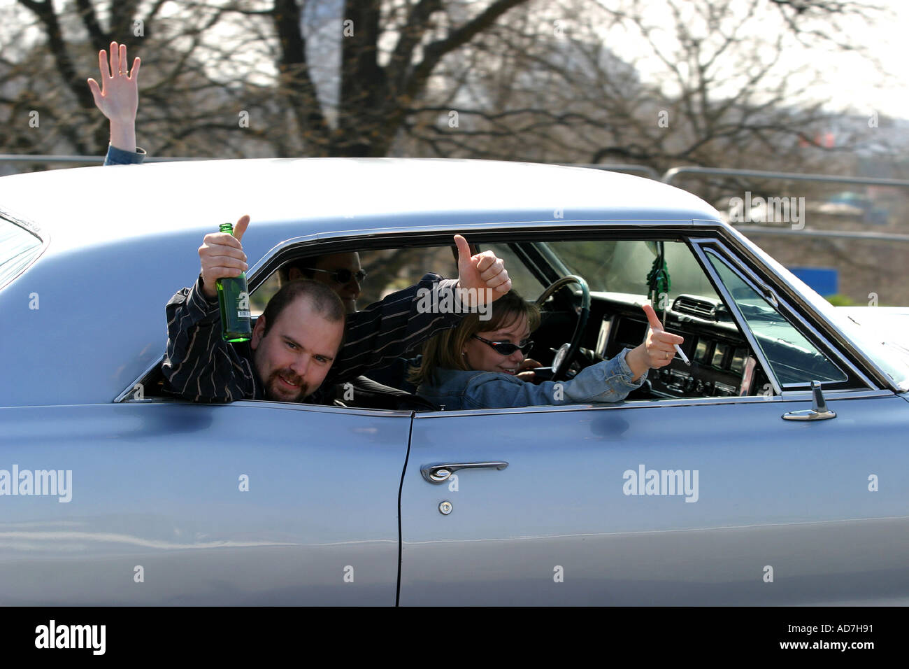 Happy people in car Stock Photo - Alamy