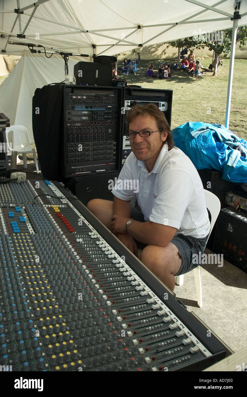 sound technician and mixing board Stock Photo - Alamy