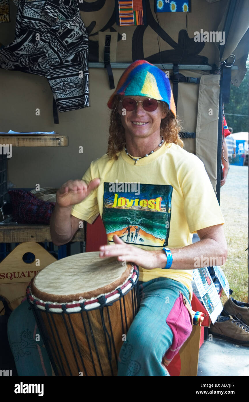 Hippie tribal drummer Stock Photo - Alamy