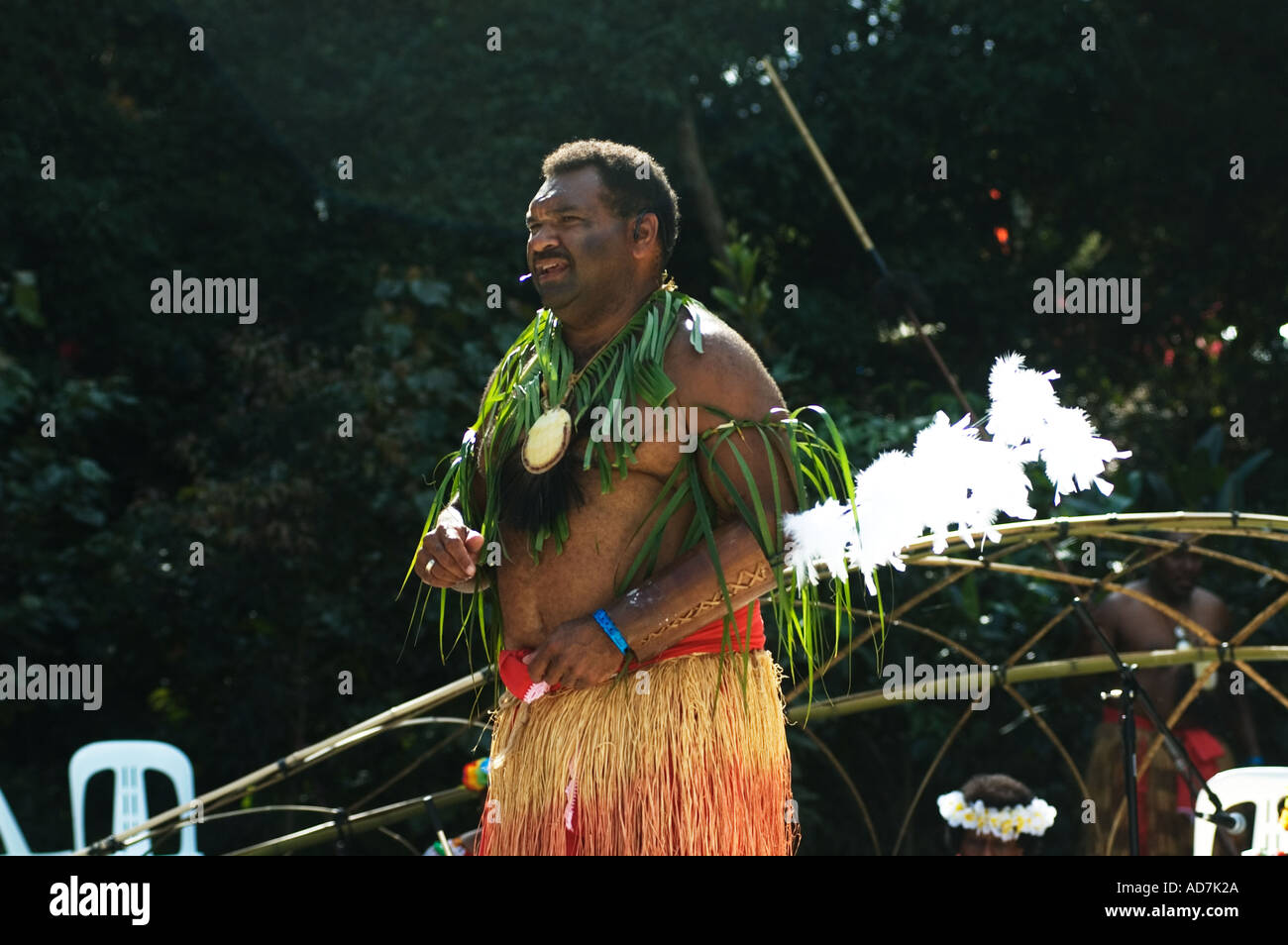Traditional elder form Ti Torres strait islands in spear dance ...