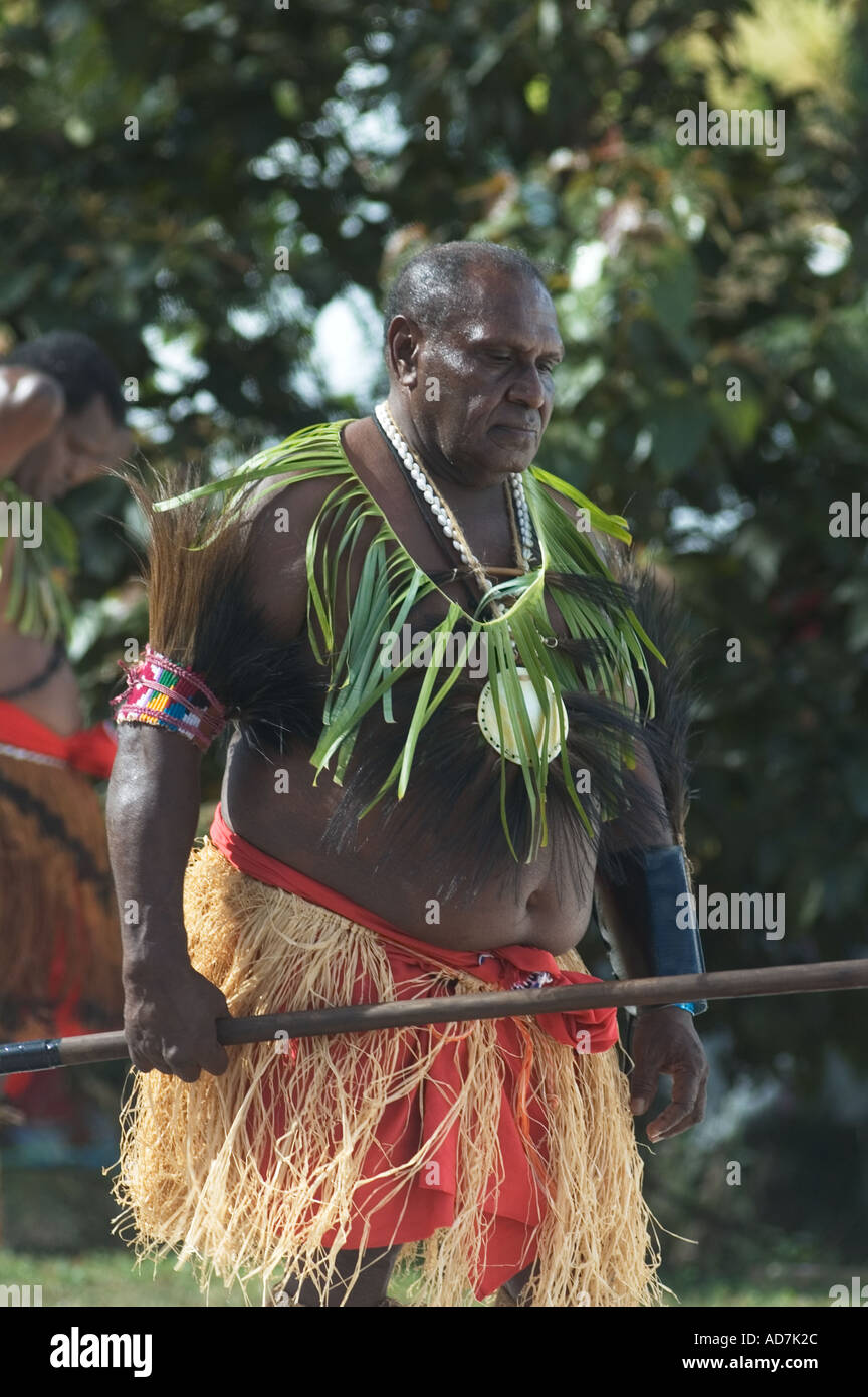 Traditional elder form Ti Torres strait islands in spear dance ...