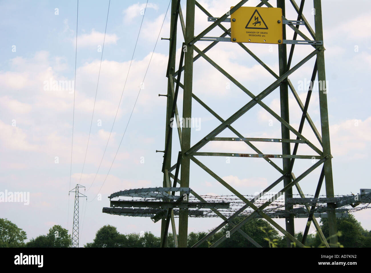 Warning Danger Death Electricity Pylon High Resolution Stock ...