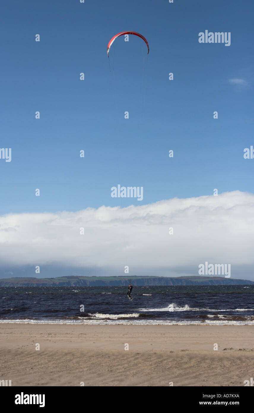 Surf Kiting on Nairn Beach Stock Photo - Alamy