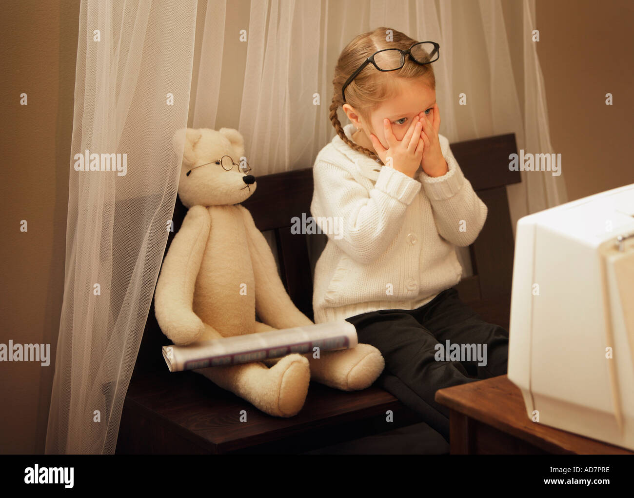 Child watching scary movie on hi-res stock photography and images - Alamy