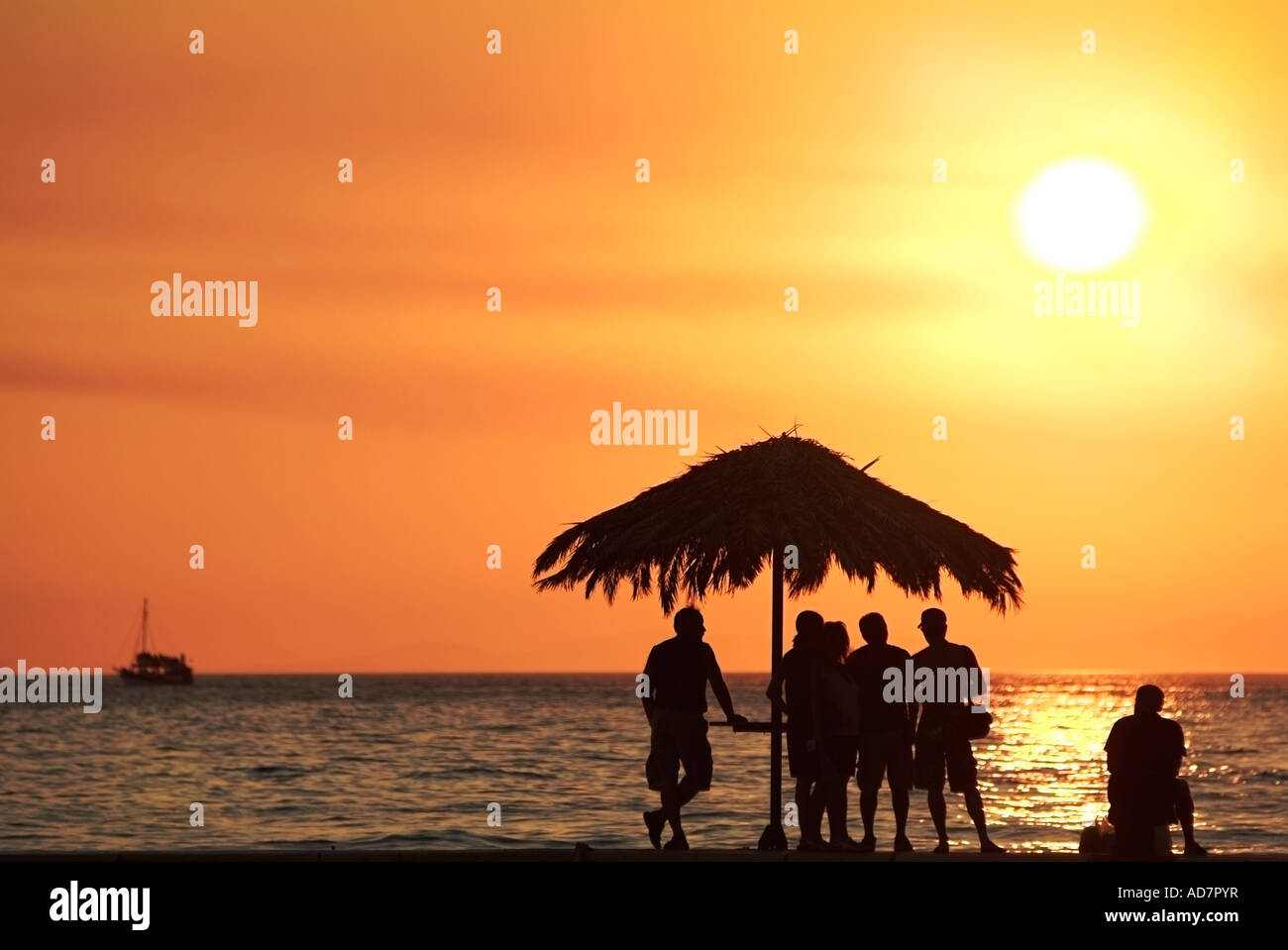 Group friends watching sunset over hi-res stock photography and images ...