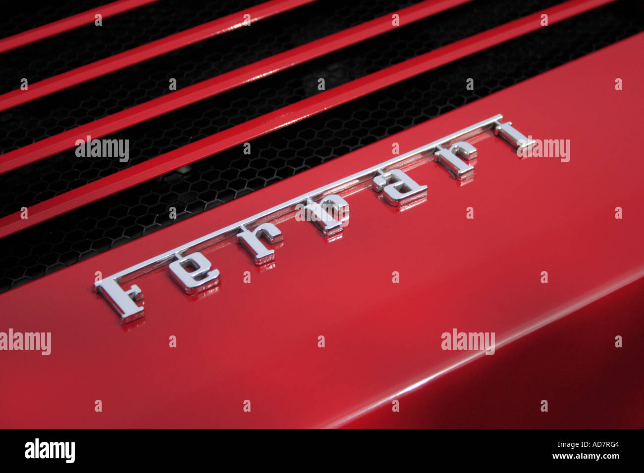Close up of Ferrari script on a red Ferrari 348 Stock Photo - Alamy