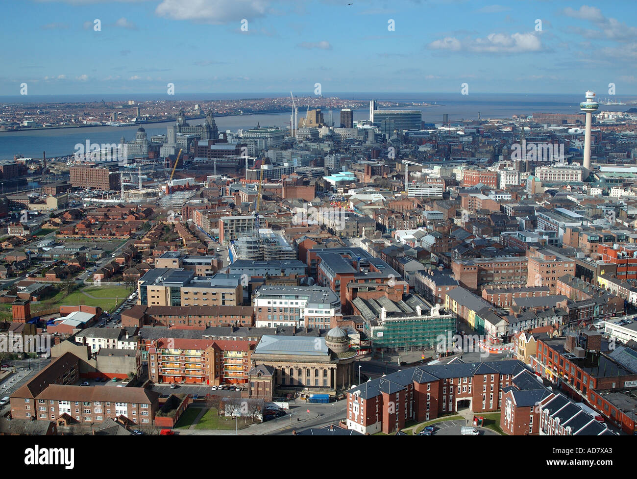 aerial view of Liverpool form Liverpool Cathedral Stock Photo - Alamy
