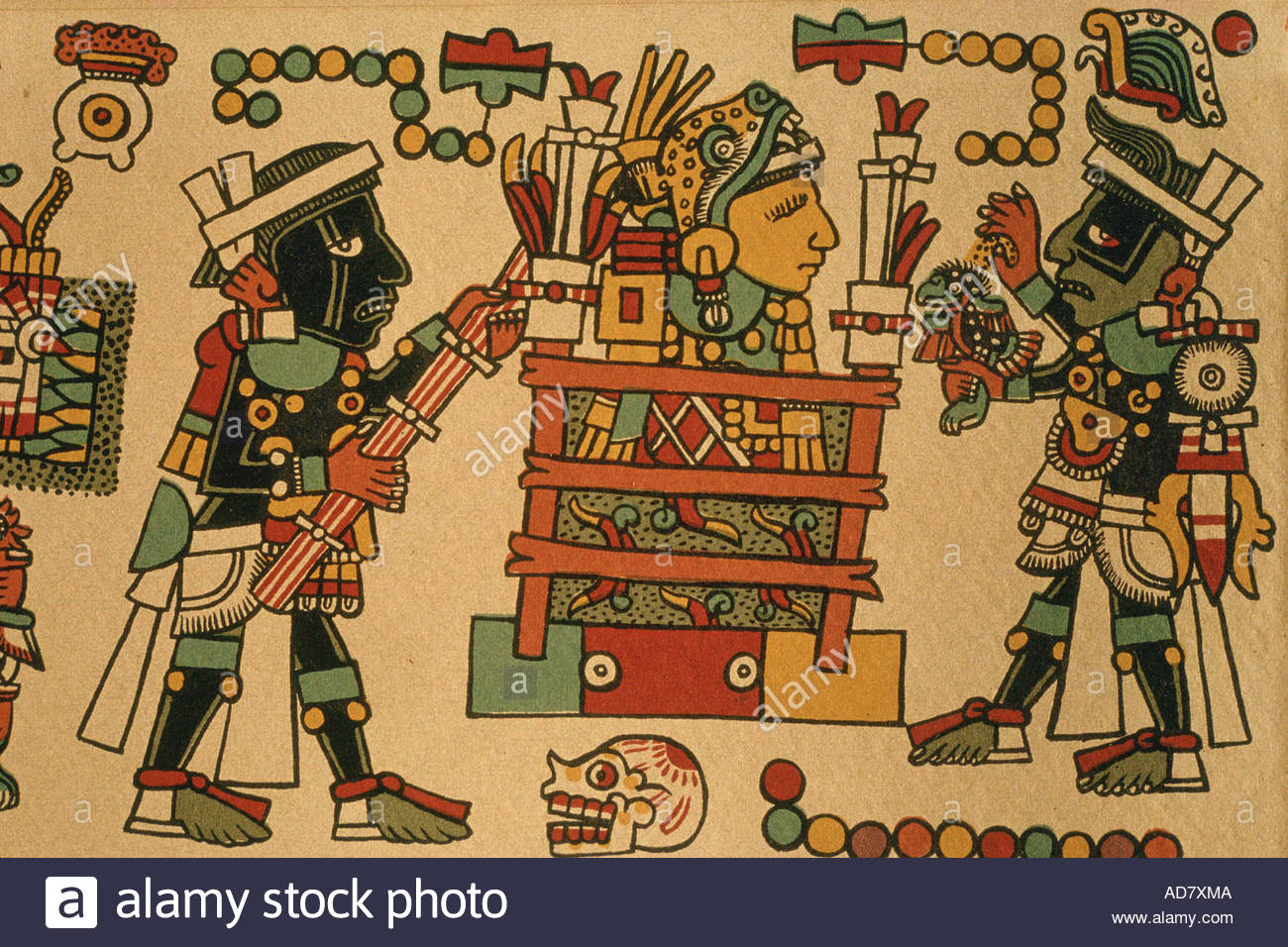 MEXICO Nuttall codex Mixtec culture The body is transported as a Stock ...