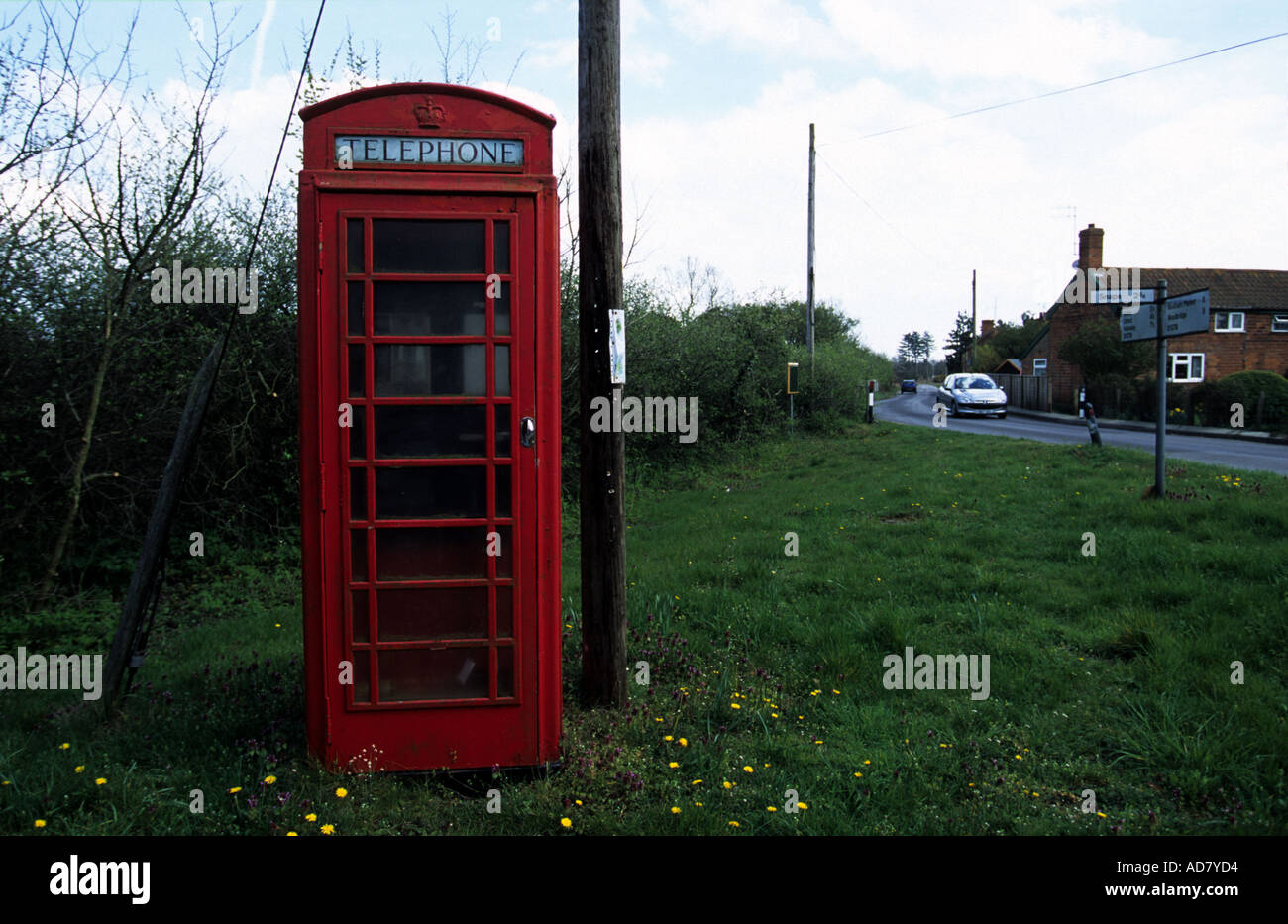 Rural British Telecom telephone box, Tunstall, Suffolk, UK Stock Photo ...