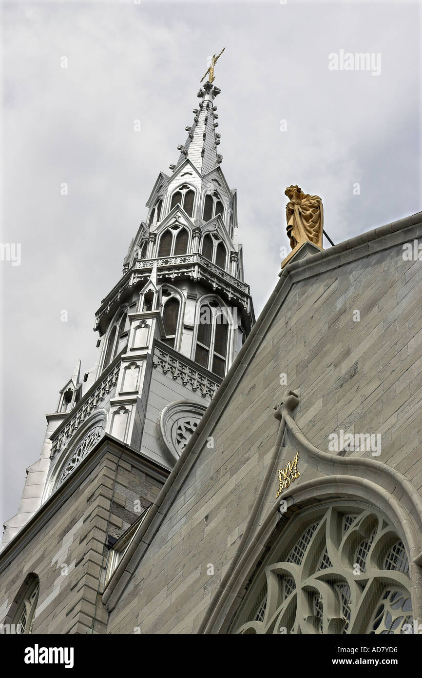 Basilica of Notre Dame: north spire of this Ottawa landmark church with ...