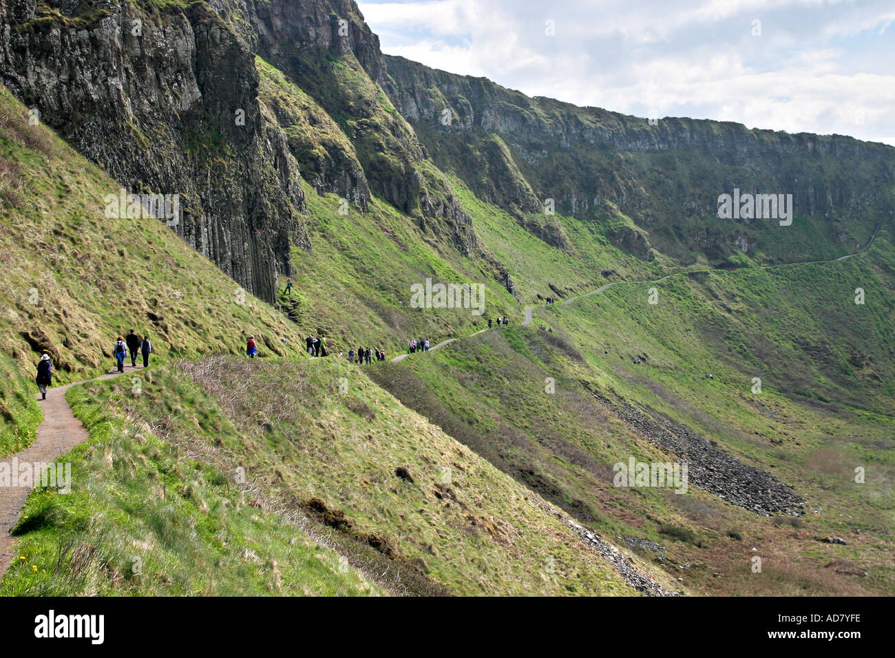 Walkers take in the magnificent views along the pathway between the ...