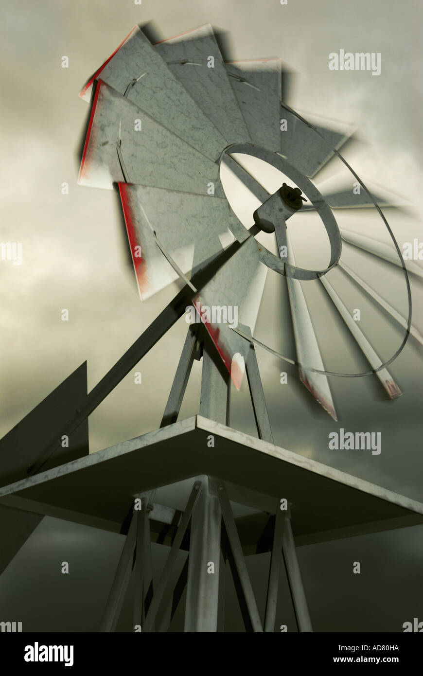 Windmill in storm Stock Photo - Alamy
