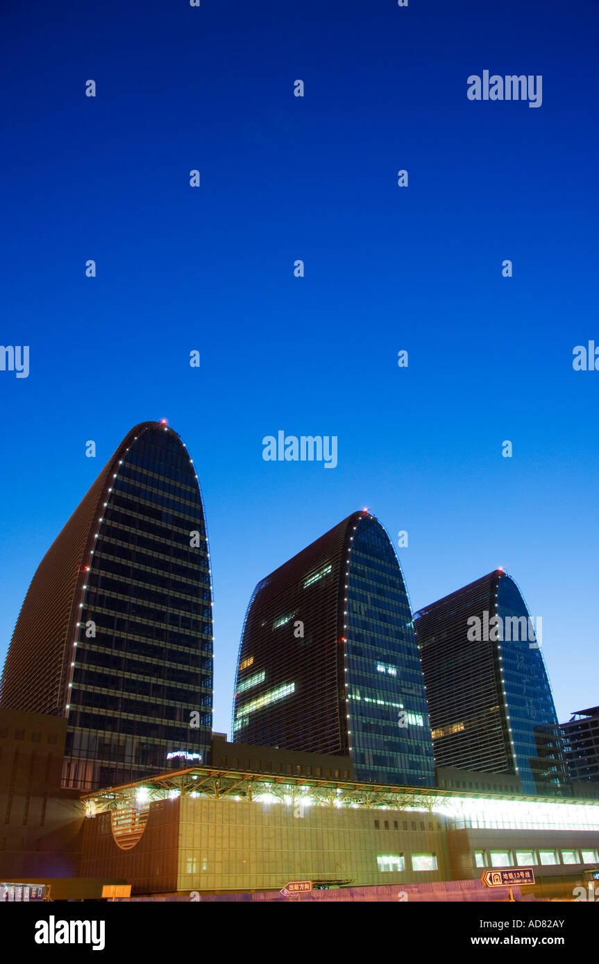 modern buildings near Beijing North Train Station Xizhimen district ...