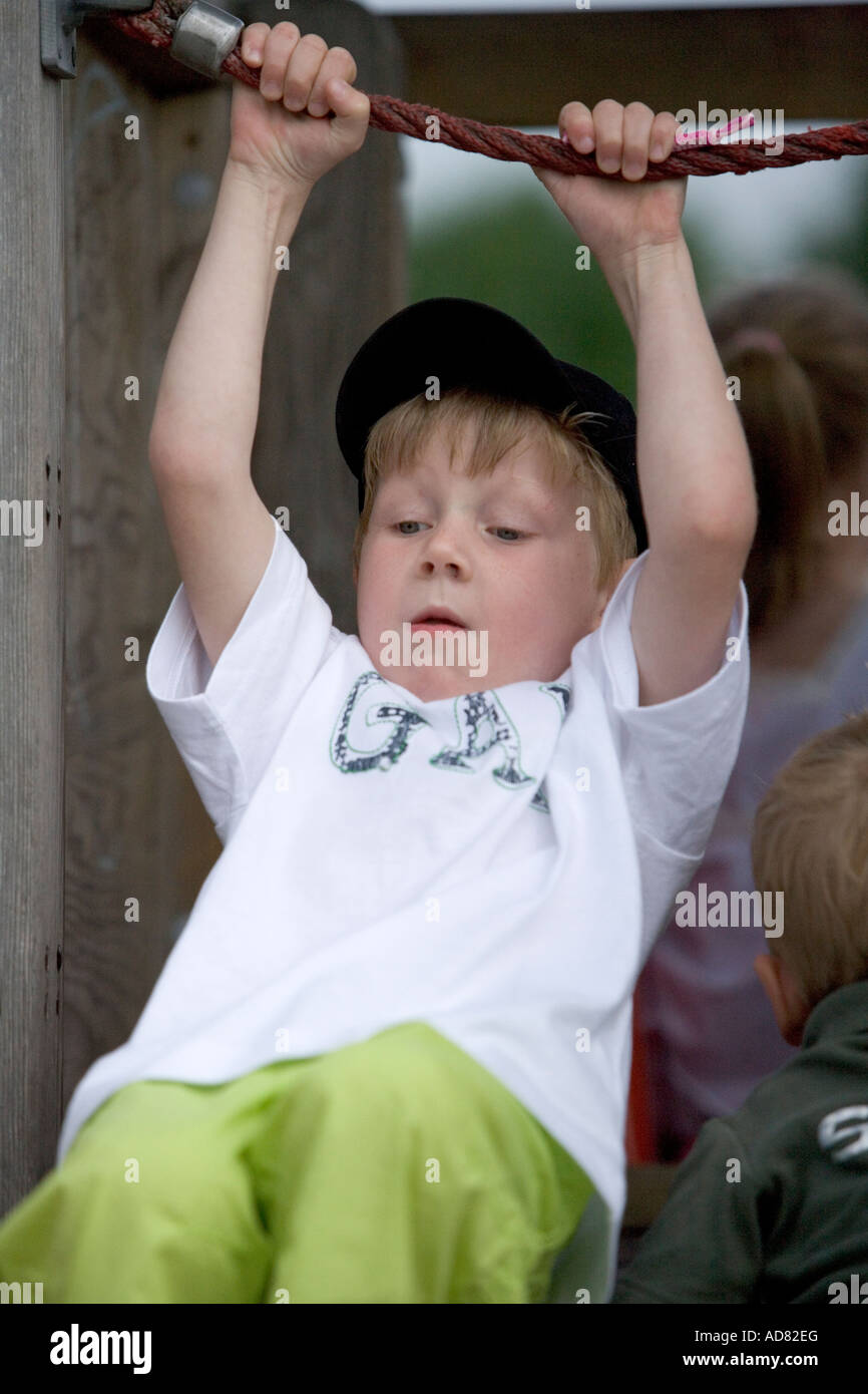 Boy at the start of a slide Stock Photo - Alamy