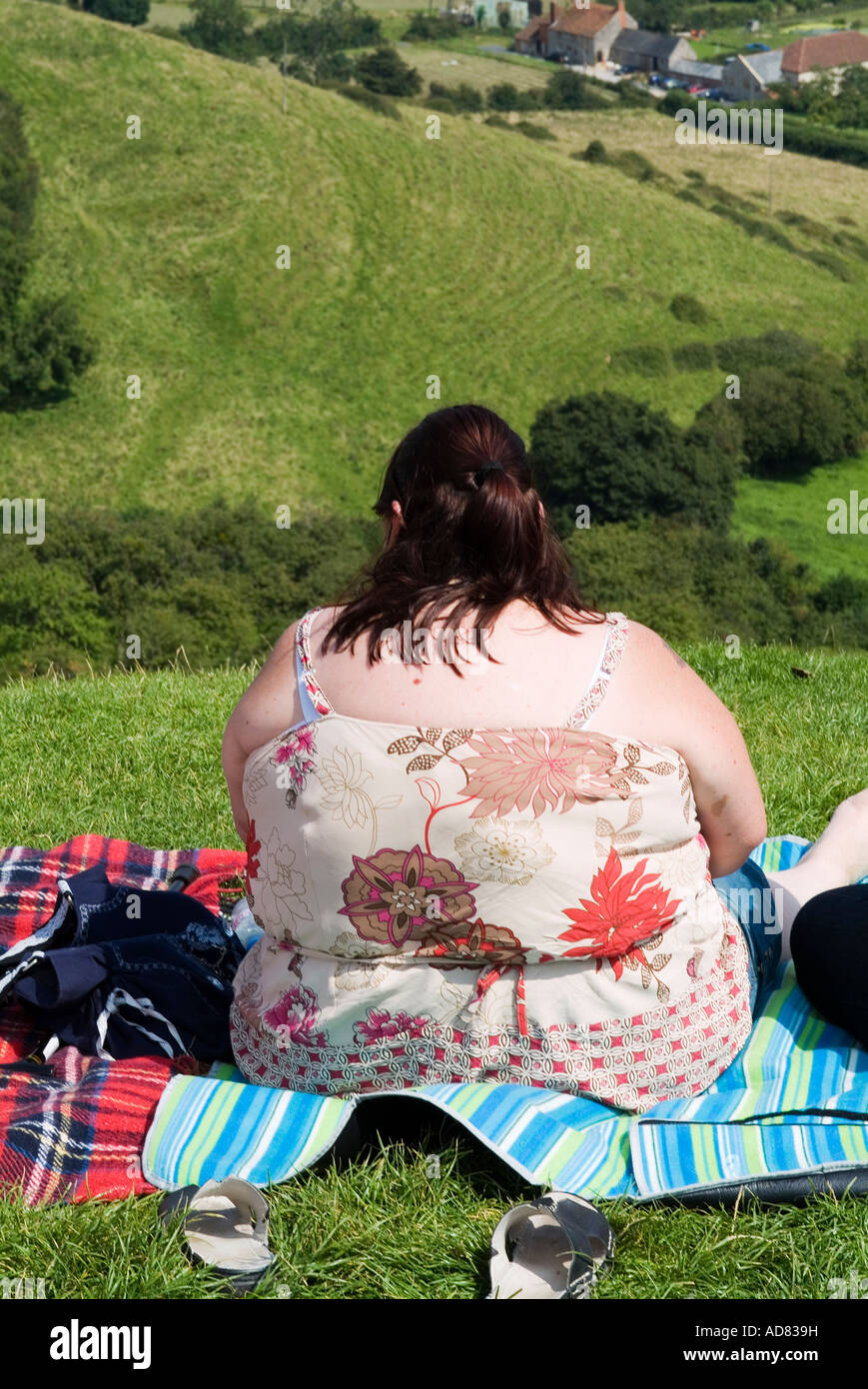 Overweight woman rear view hi-res stock photography and images - Alamy