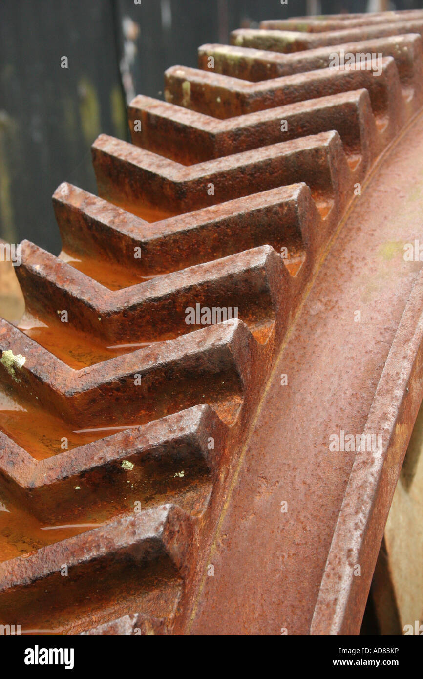 Closeup of rusty drivewheel formerly used in mining industry Stock ...