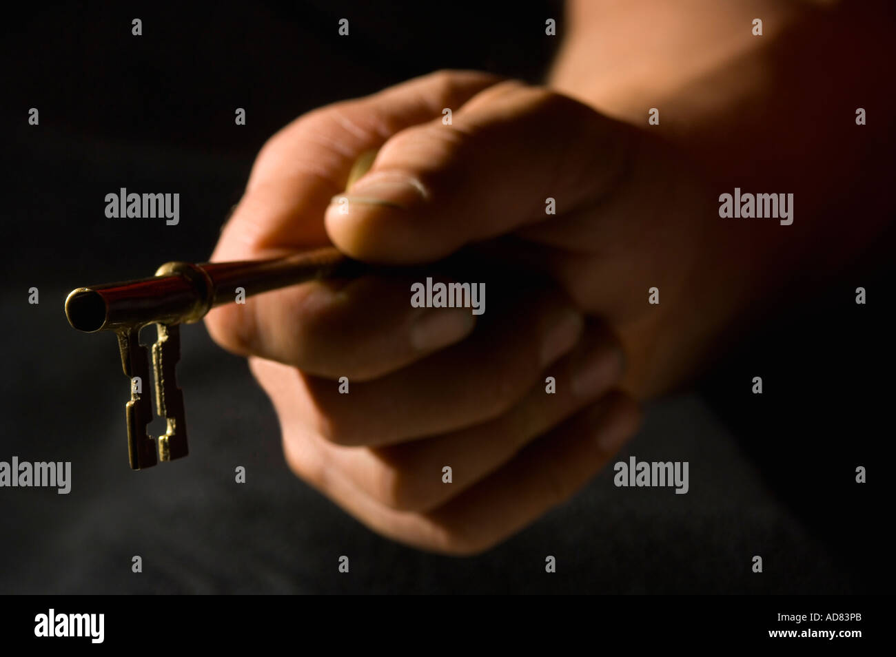 Hand holding key Stock Photo - Alamy