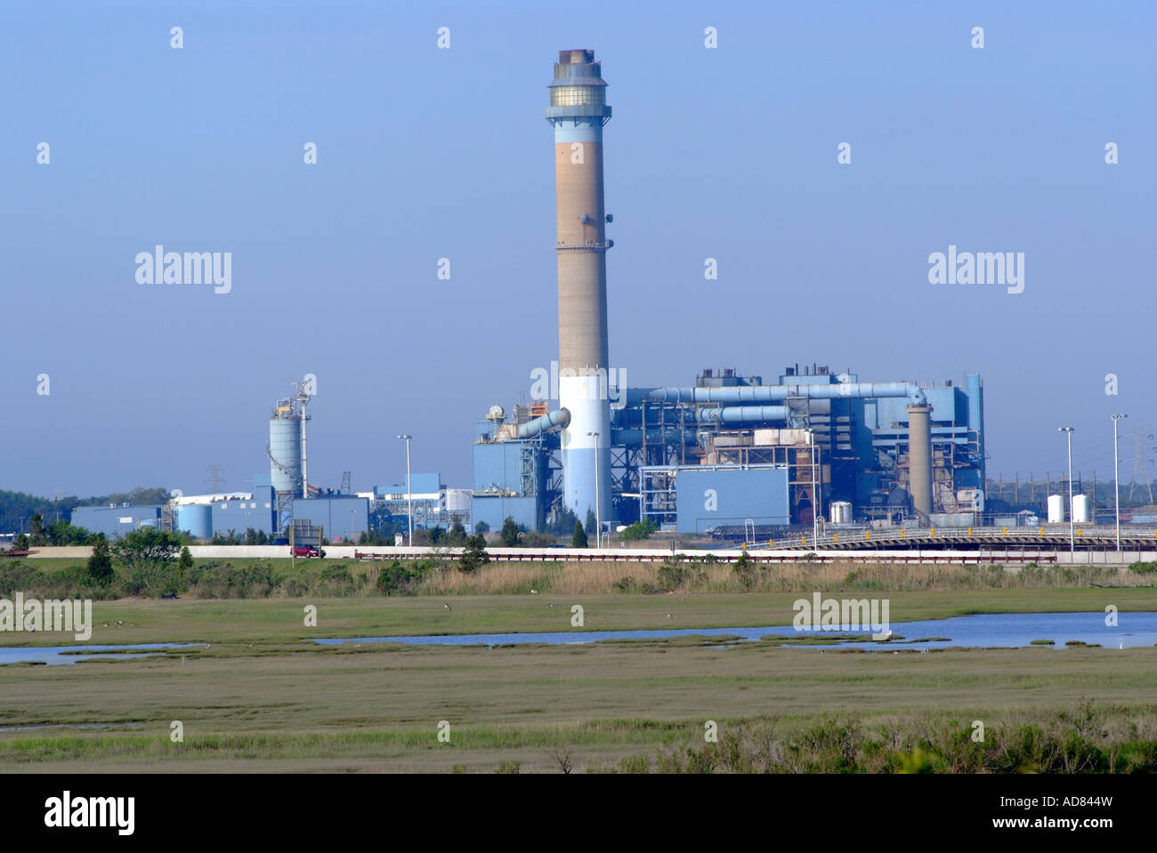 Large Power Station Generating Electricity Near Somers Point in New ...