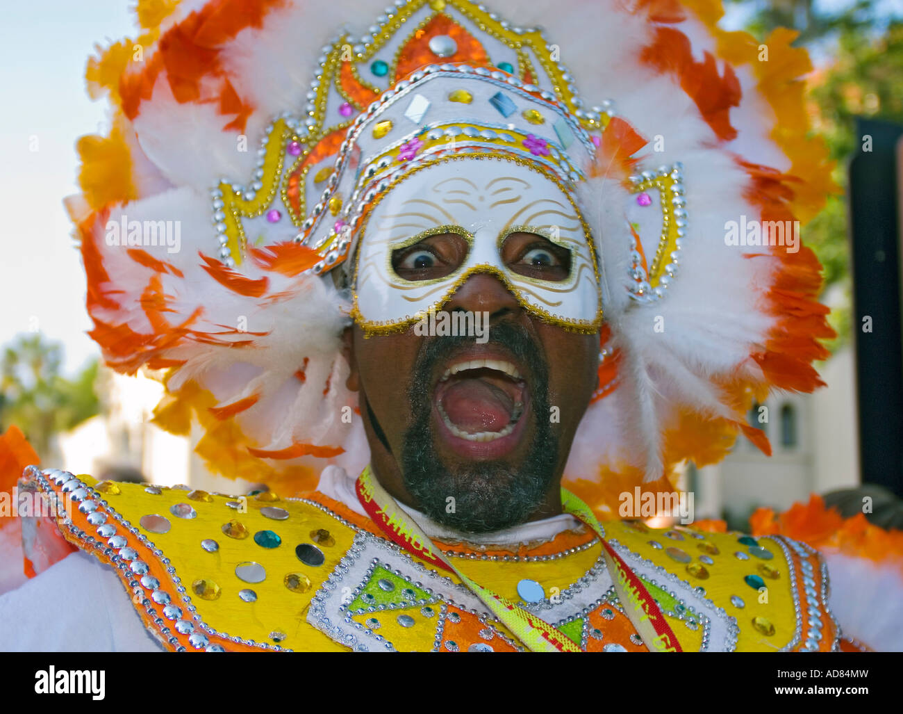 Participant in a Bahamian junkanoo parade Stock Photo - Alamy
