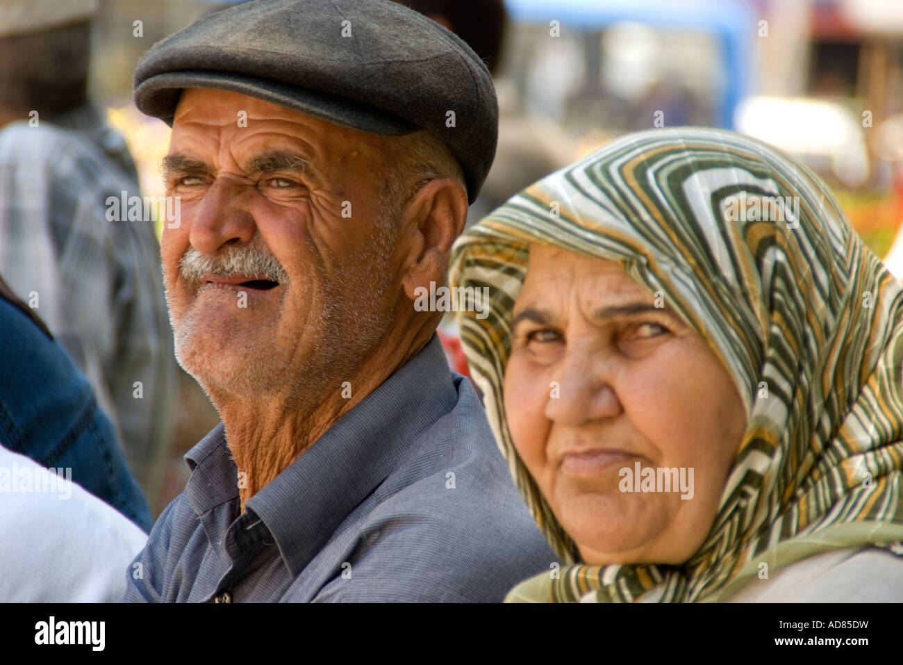 Elderly Turkish couple at festival in Bergama Stock Photo - Alamy
