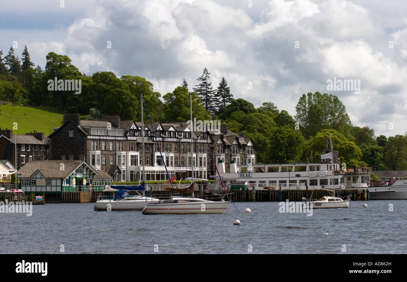 The waterfront and Ambleside pier in the Lake District Stock Photo - Alamy