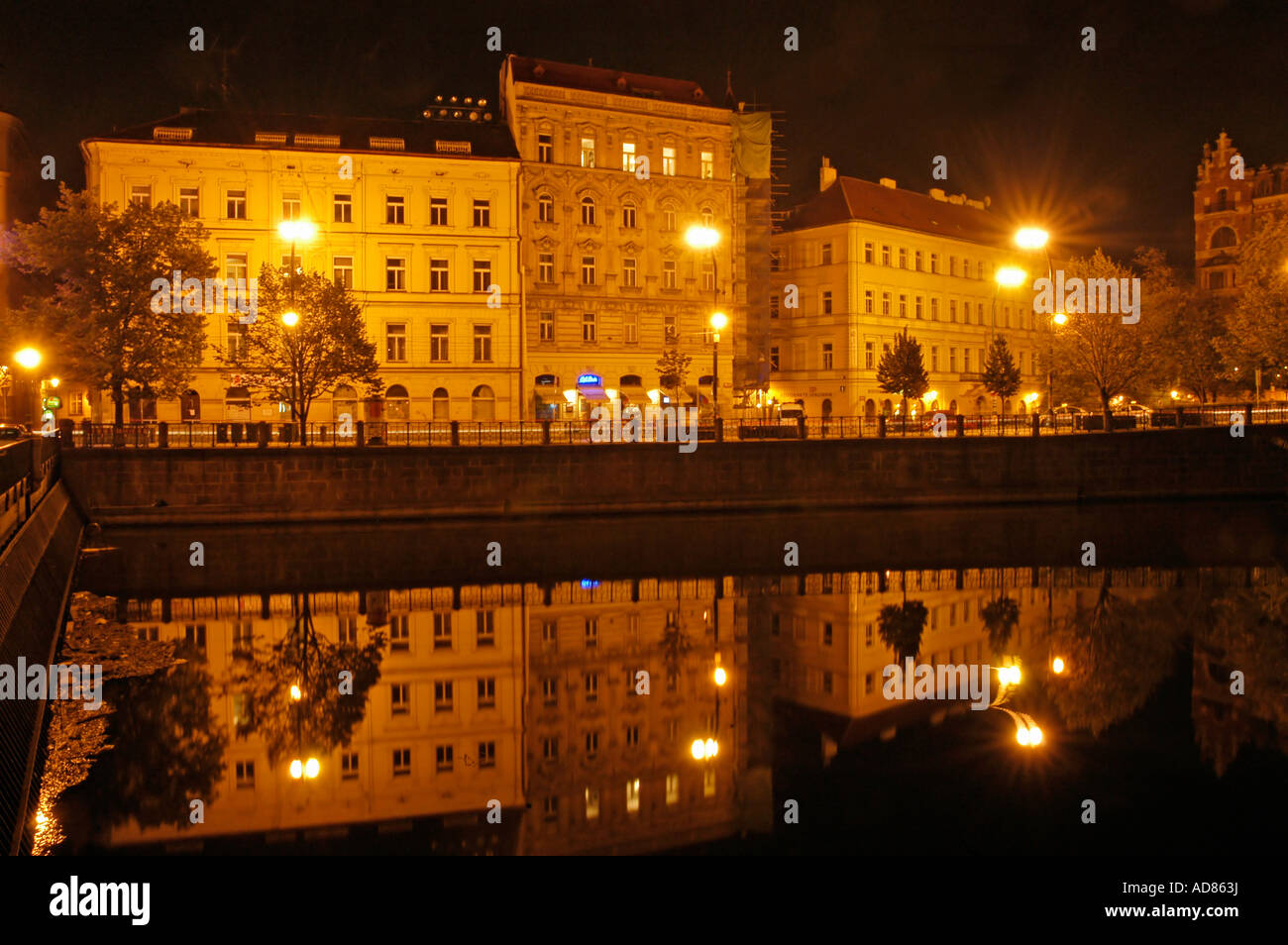 Riverfront buildings Prague Czech Republic Stock Photo - Alamy