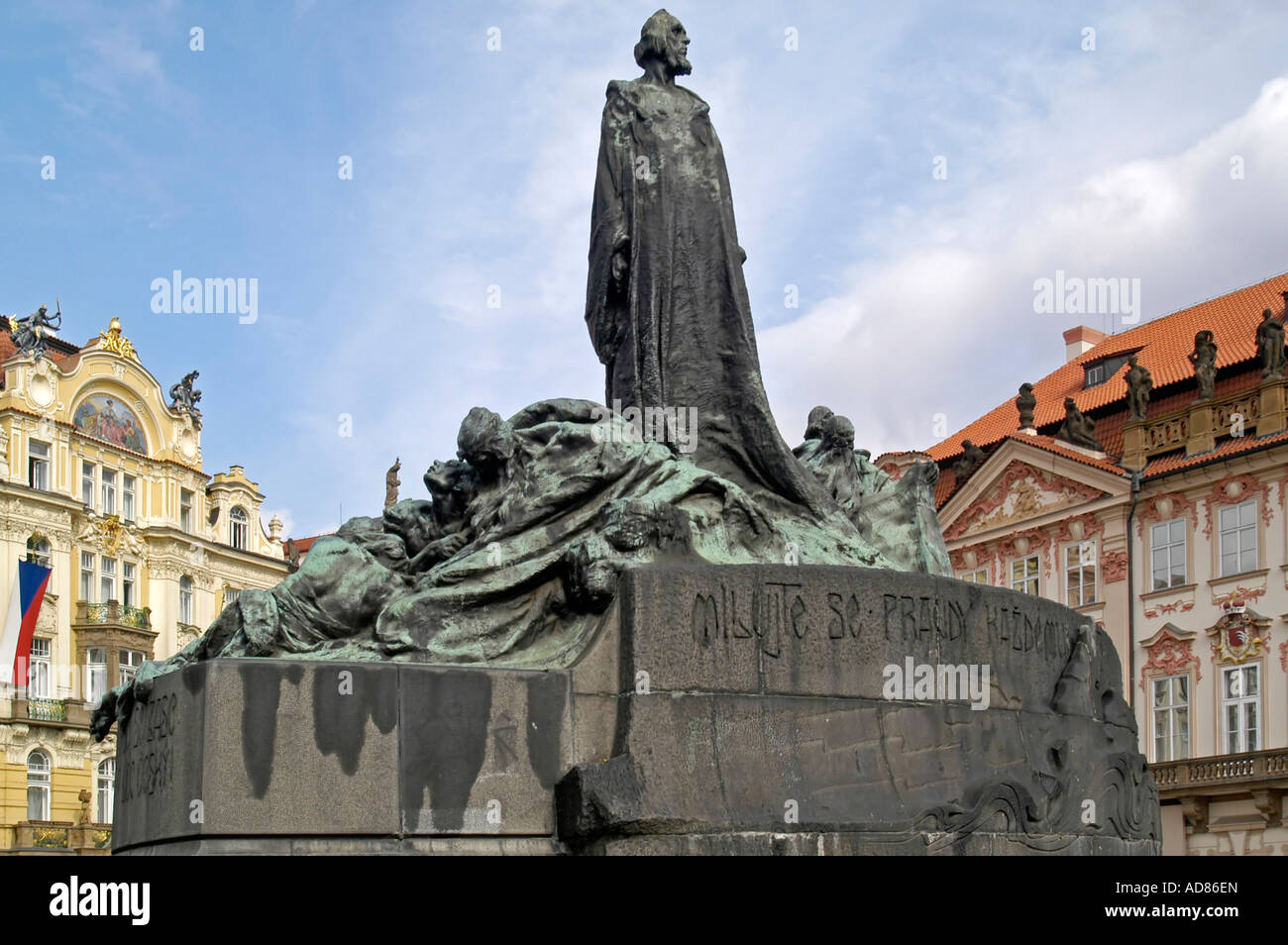 Jan Hus monument Old Town Square Prague Czech Republic Stock Photo - Alamy