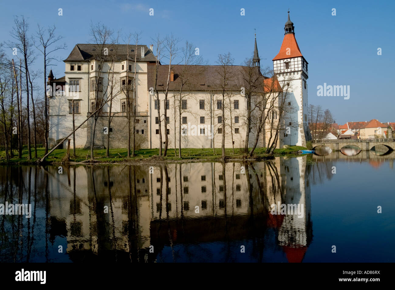 Blatna castle in small town Blatna in southern Bohemia, Czech Republic ...