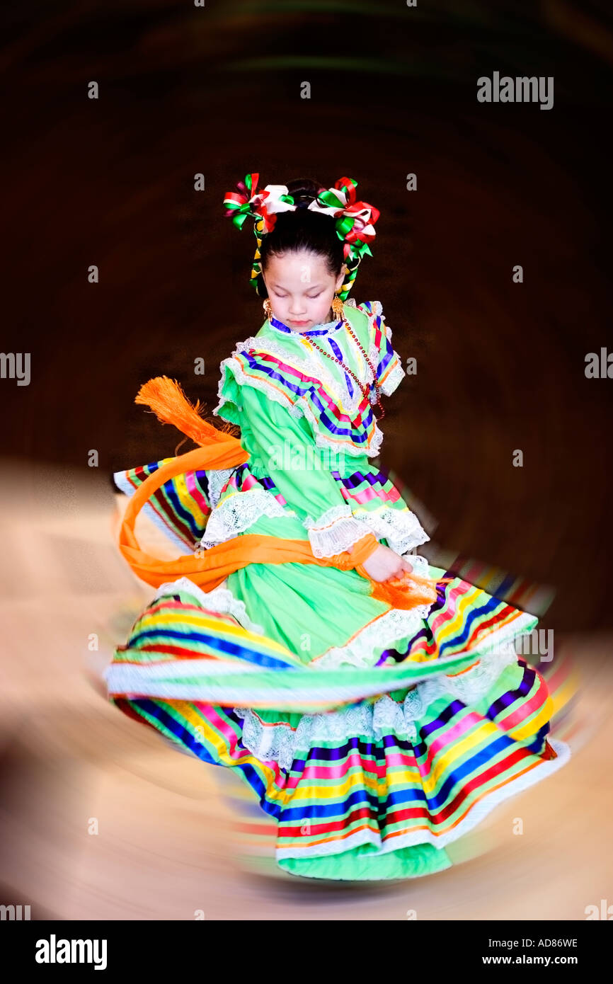 Photo of a young Mexican girl doing a traditional Jalisco Dance during ...