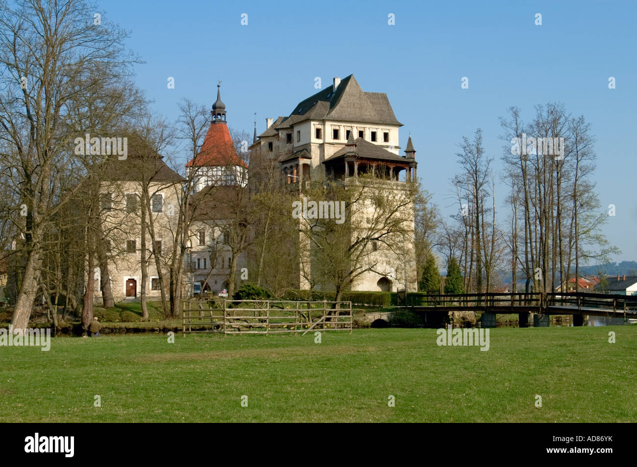 Blatna castle in small town Blatna in southern Bohemia, Czech Republic ...