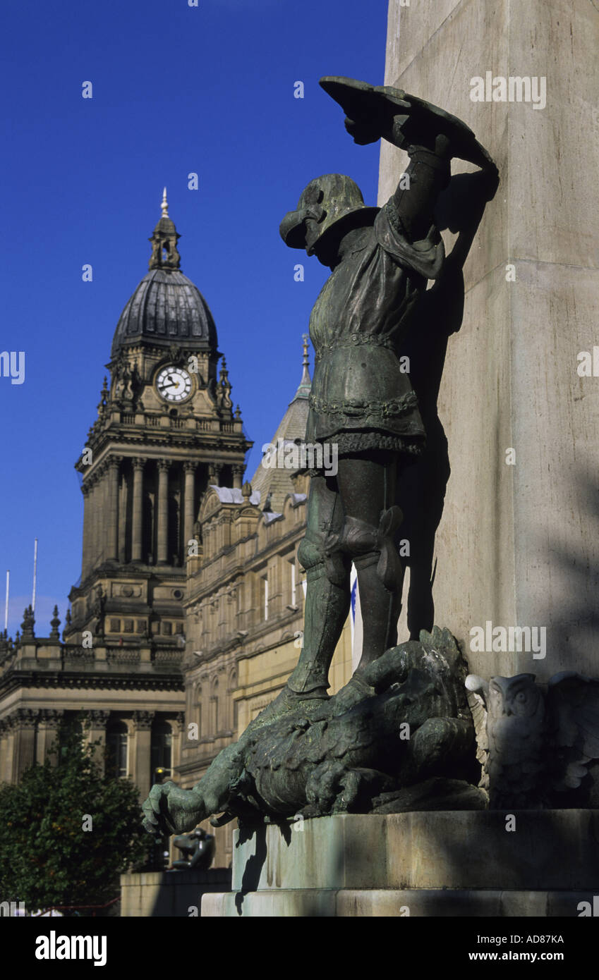 saint george slaying the dragon war memorial by leeds town hall leeds ...