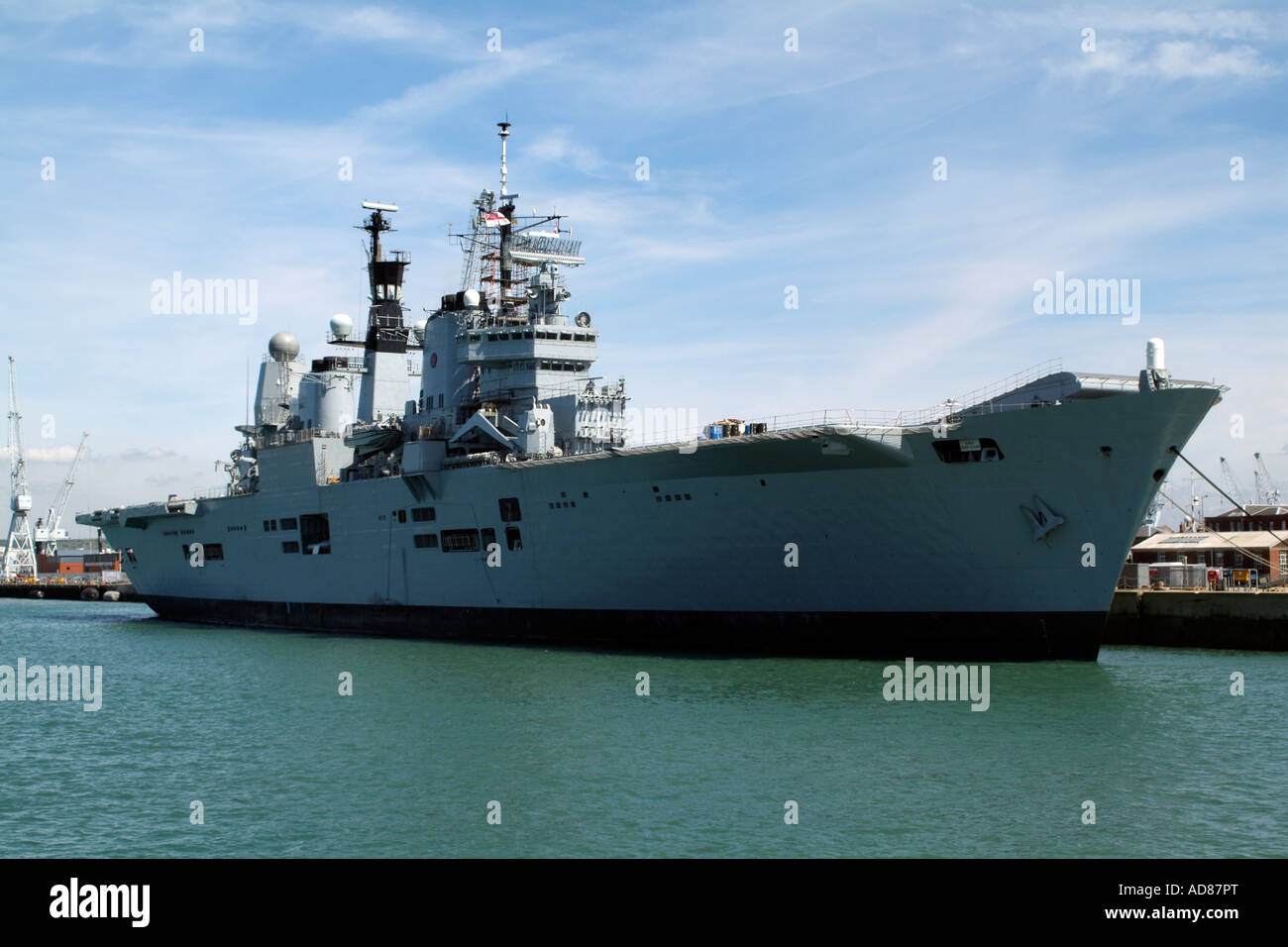 HMS Ark Royal aircraft carrier Portsmouth Dockyard Stock Photo - Alamy