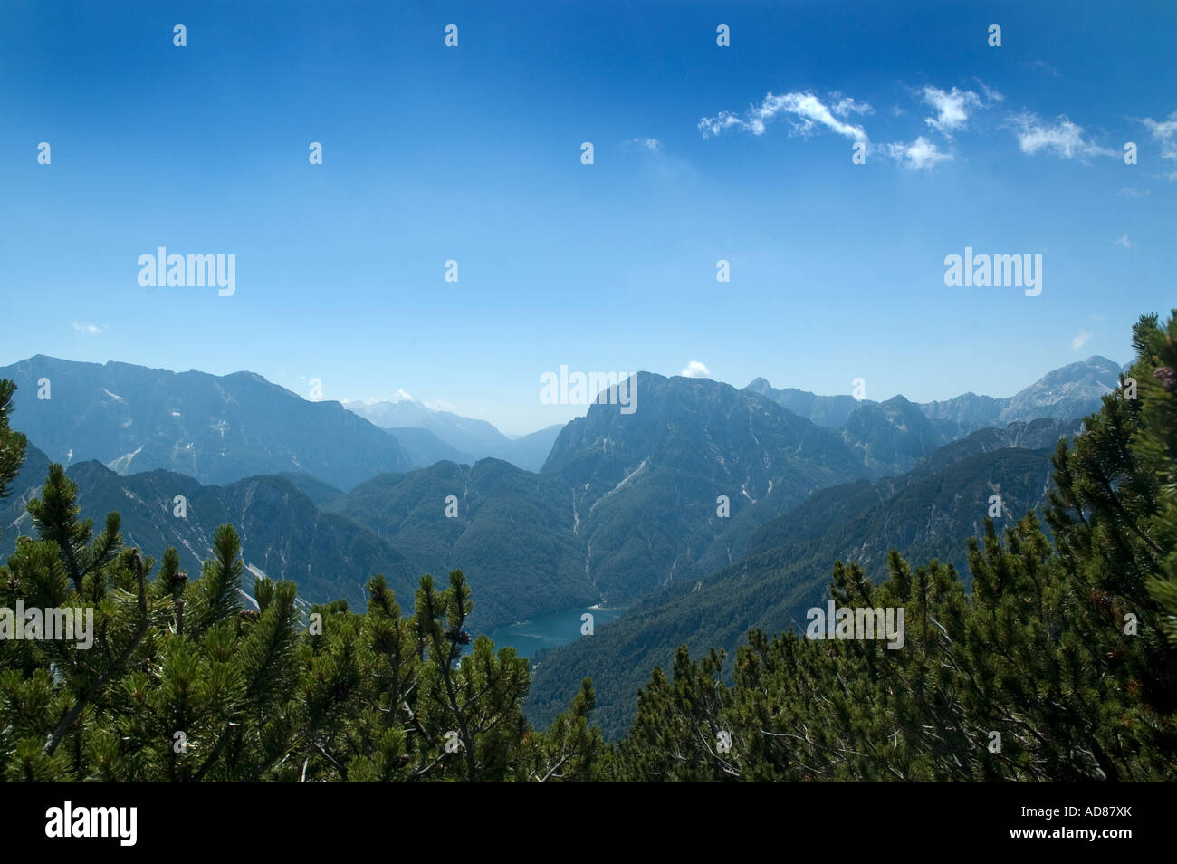 A view of the Predil lake from the peak of Mount Re Stock Photo - Alamy
