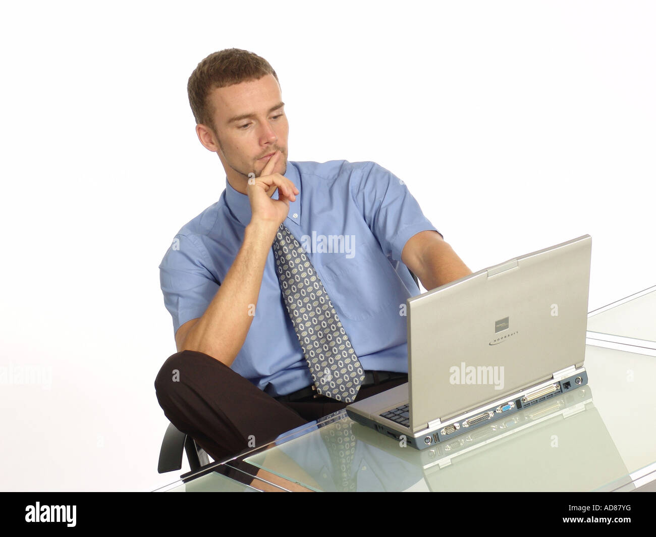 man with a computer Stock Photo - Alamy