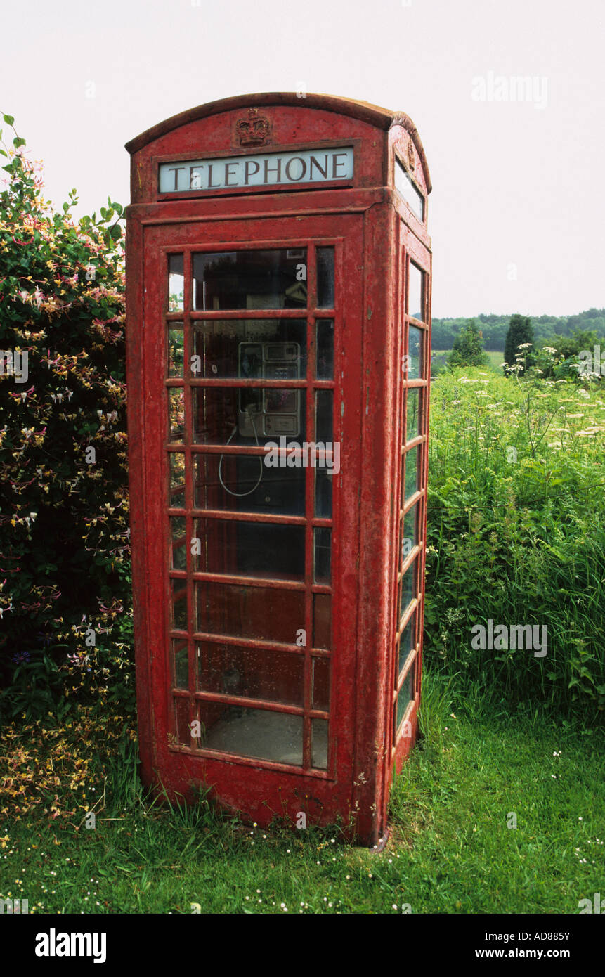 Telephone Box In Rural Setting Stock Photo - Alamy