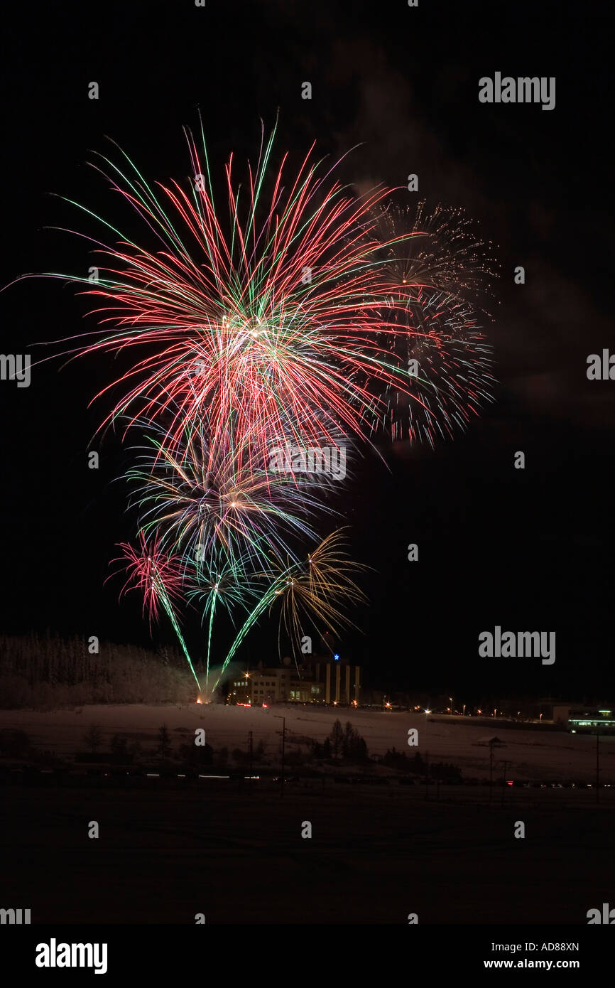 New Years Fireworks in Fairbanks, AK Stock Photo - Alamy