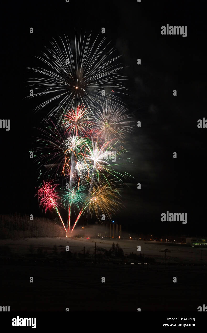 New Years Fireworks in Fairbanks, AK Stock Photo - Alamy
