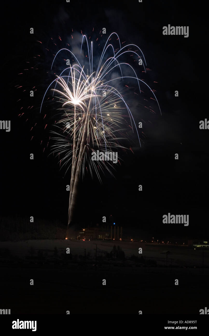 New Years Fireworks in Fairbanks, AK Stock Photo - Alamy