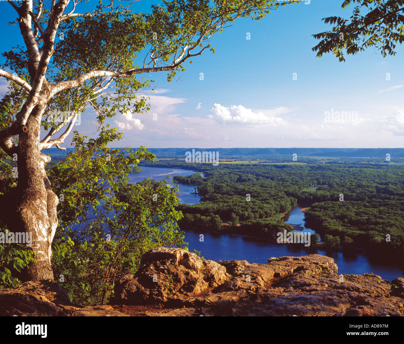 View over the Mississippi River at Alma Wisconsin USA Stock Photo - Alamy