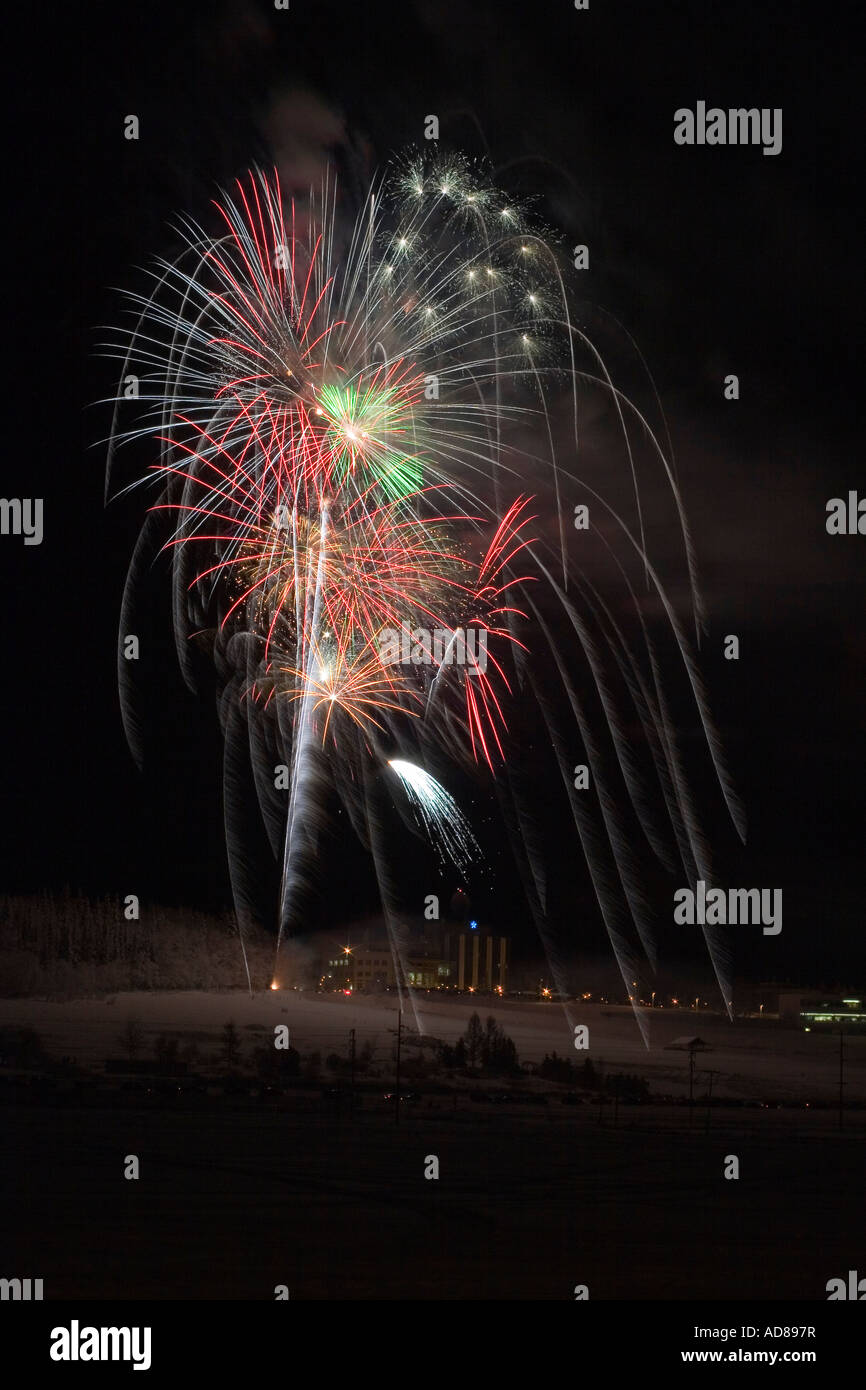 New Years Fireworks in Fairbanks, AK Stock Photo - Alamy