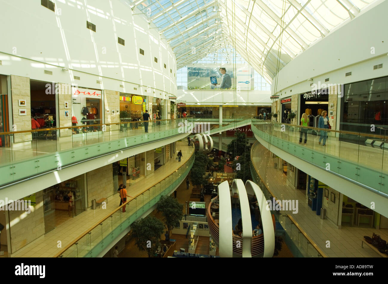 Lithuania Baltic States Vilnius Monument outside Europa Tower Shopping ...