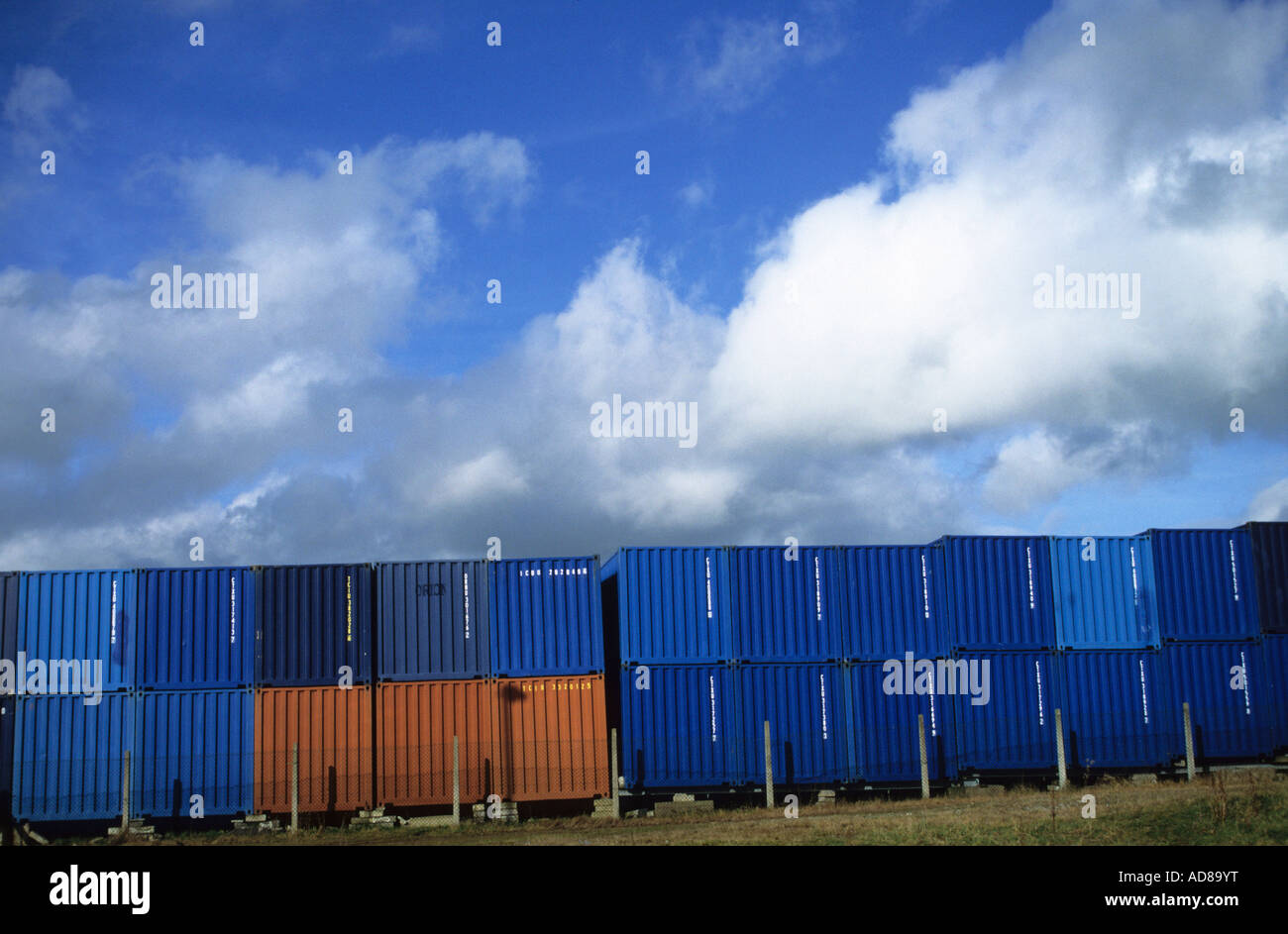 Brightly Coloured Shipping Containers Stock Photo - Alamy