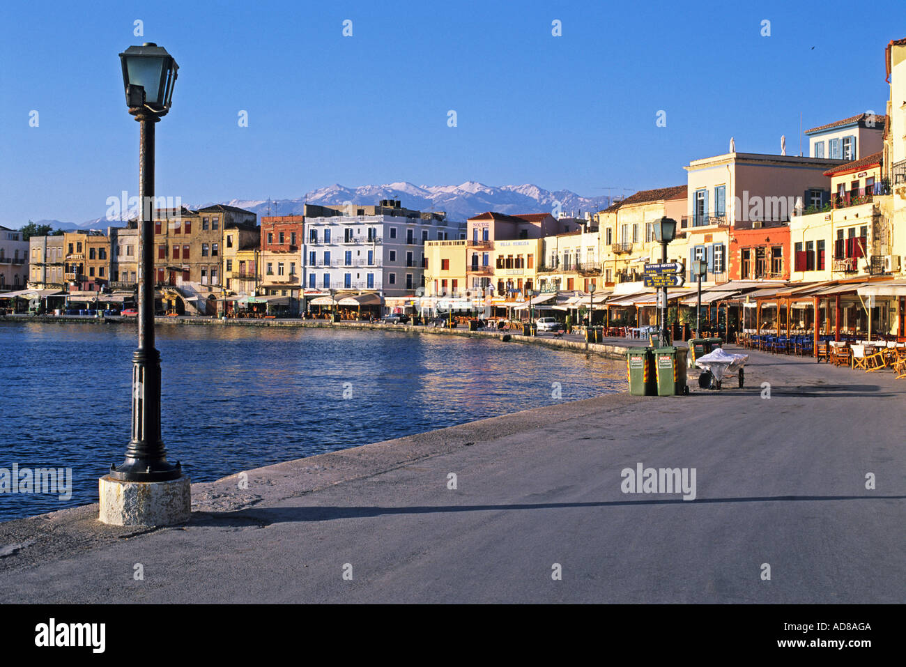 Venetian quayside Khania Crete Greece Stock Photo - Alamy