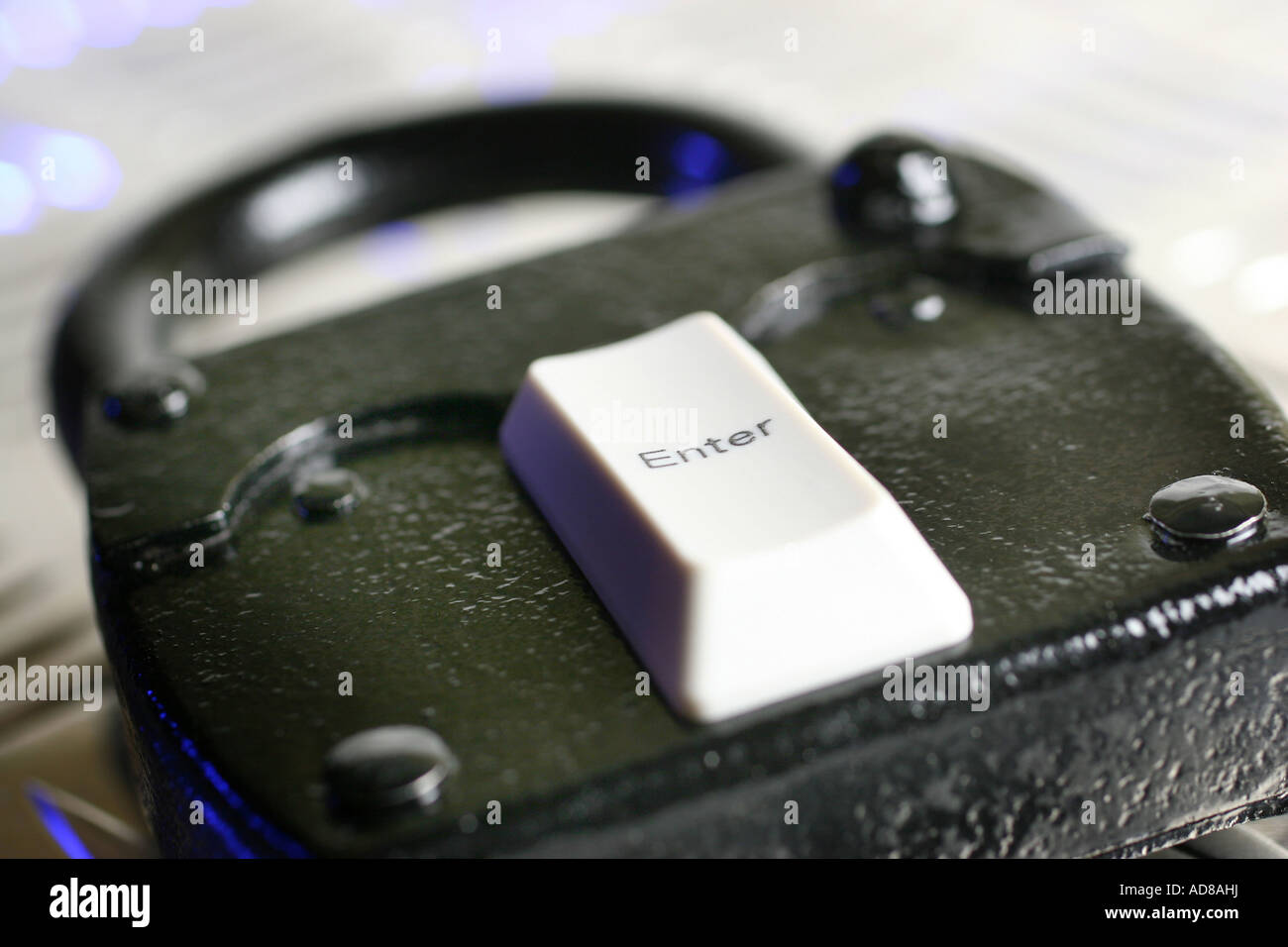 padlock with an enter key Stock Photo - Alamy