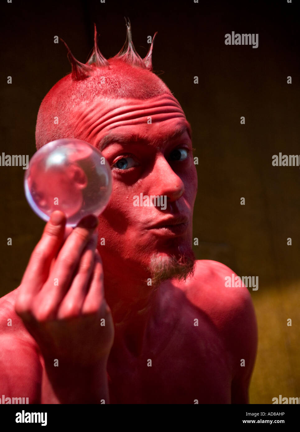 The man who is red at the Edinburgh festival fringe Royal Mile ...